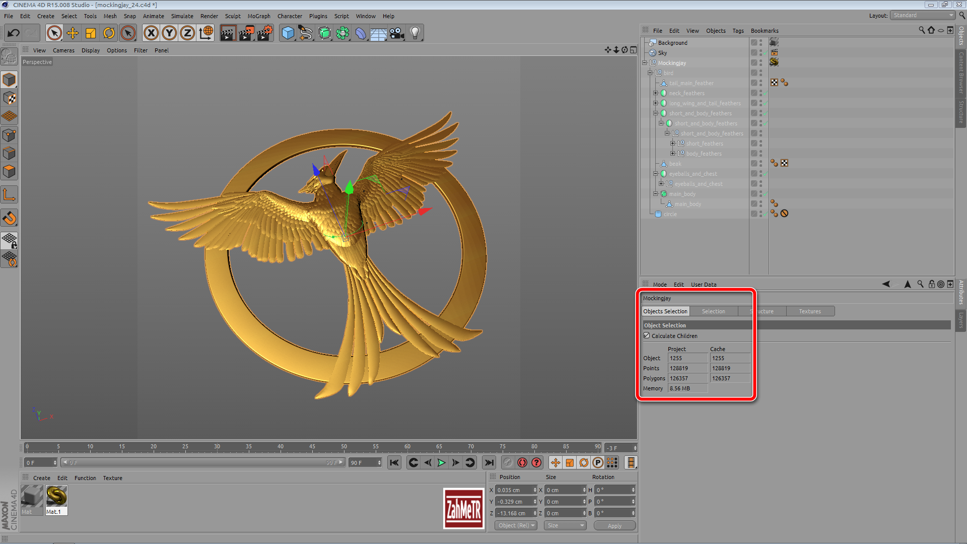 Mockingjay Bird 3d Model (Hunger Games) by zahmetr | 3DOcean